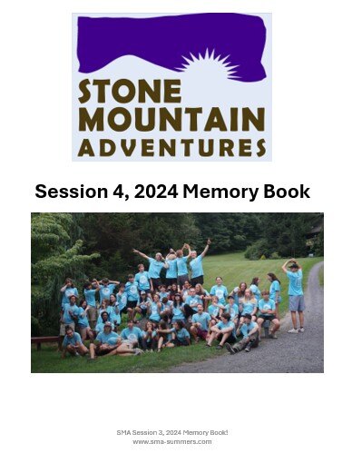 Summer 2024 Memory Books from SMA Teen Summer Camp!